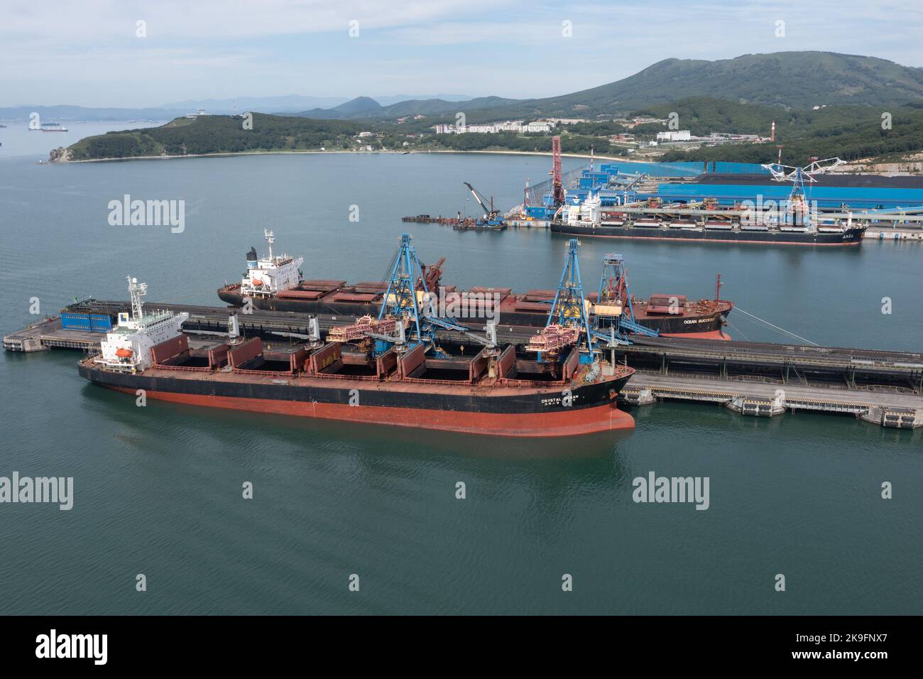 Nakhodka, Russia - September 11, 2022: Transshipment sea terminal with ...
