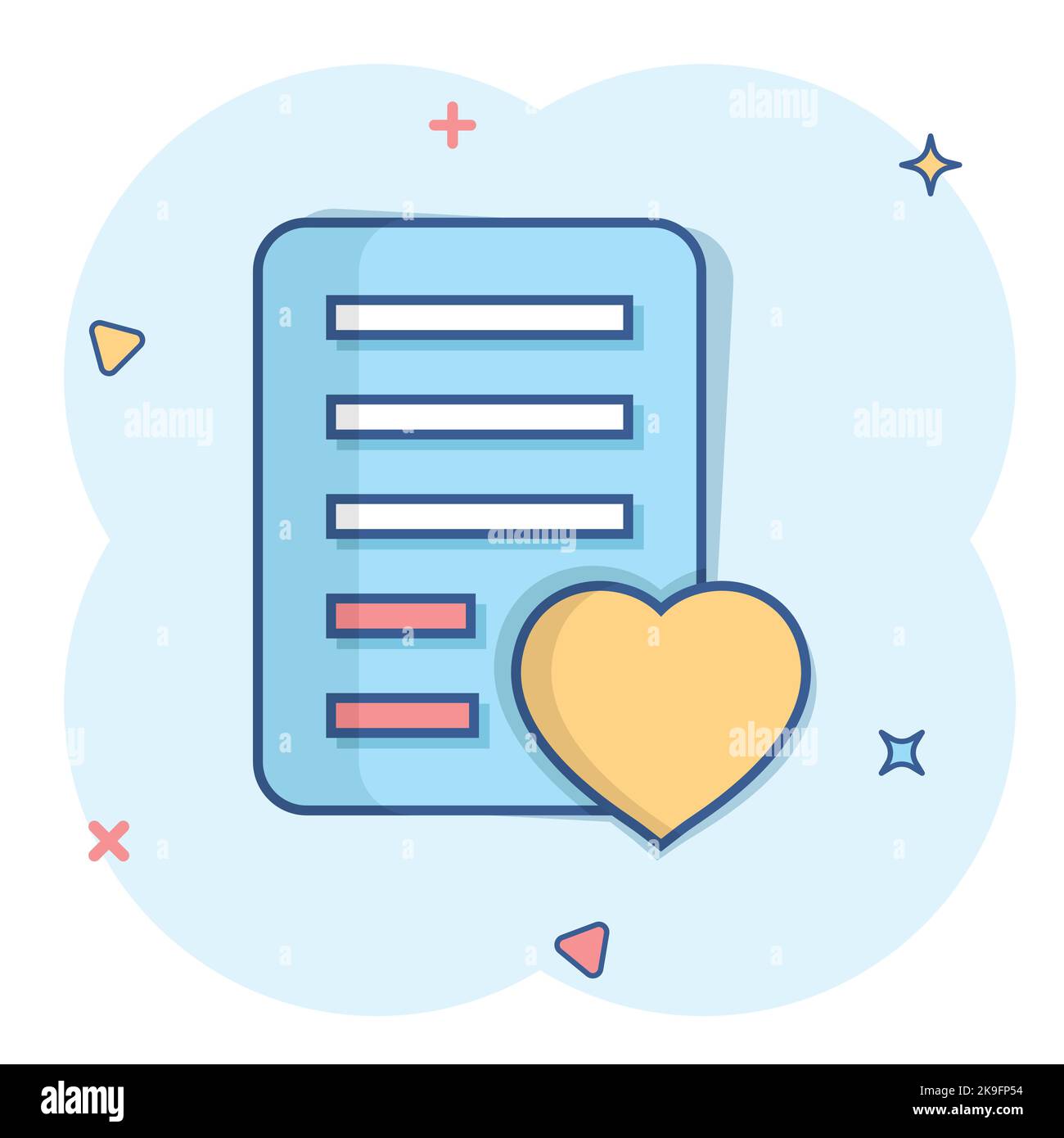 Wishlist icon in comic style. Like document cartoon vector illustration ...