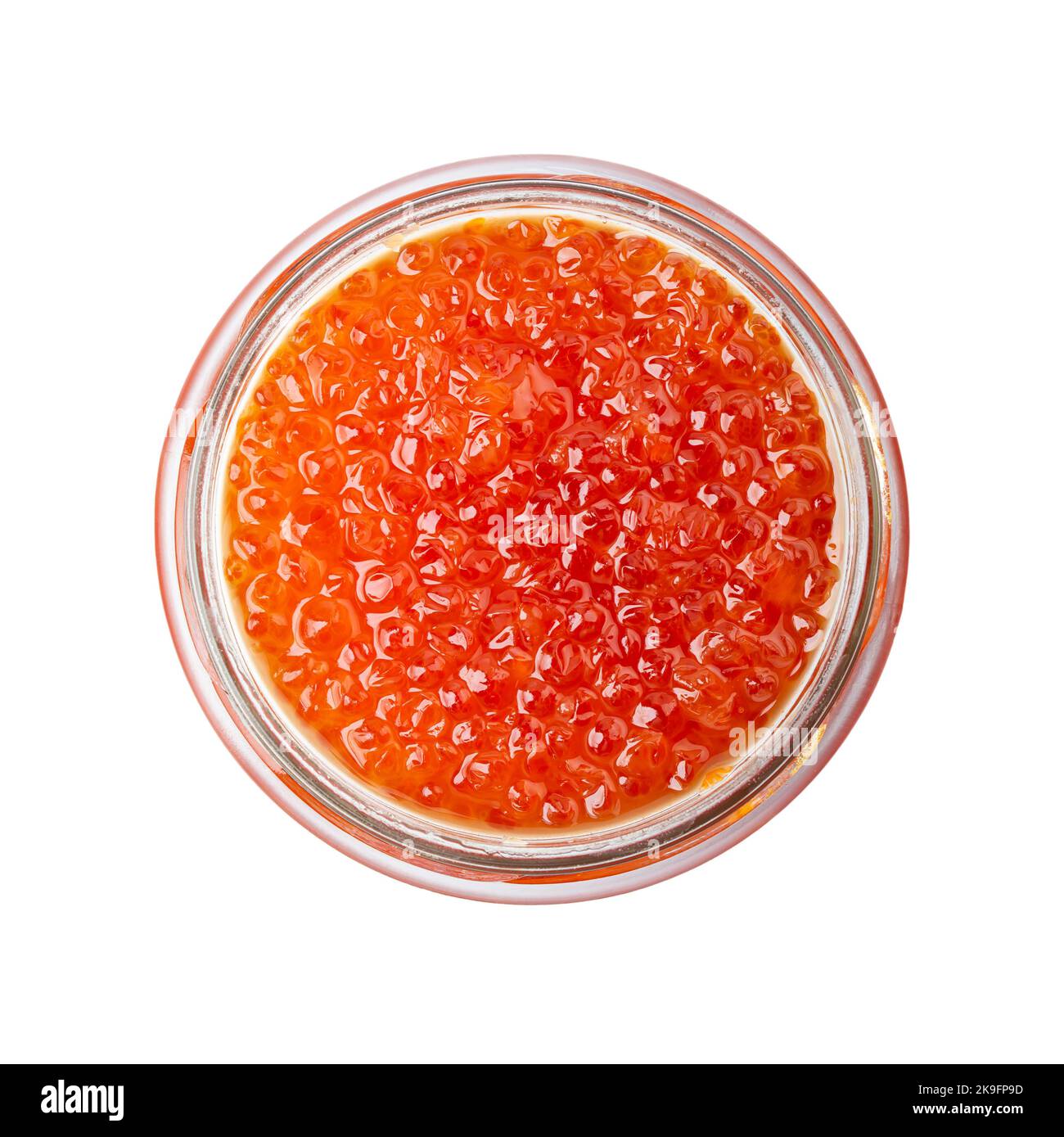 Red caviar jar isolated on white background. Raw seafood. Luxury ...