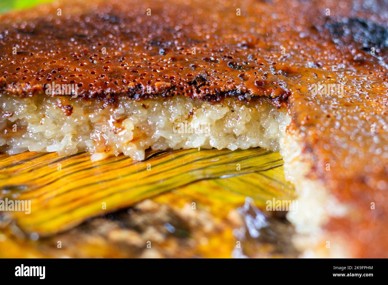 Biko, a local dessert made from glutinous rice in Cavite, Philippines ...