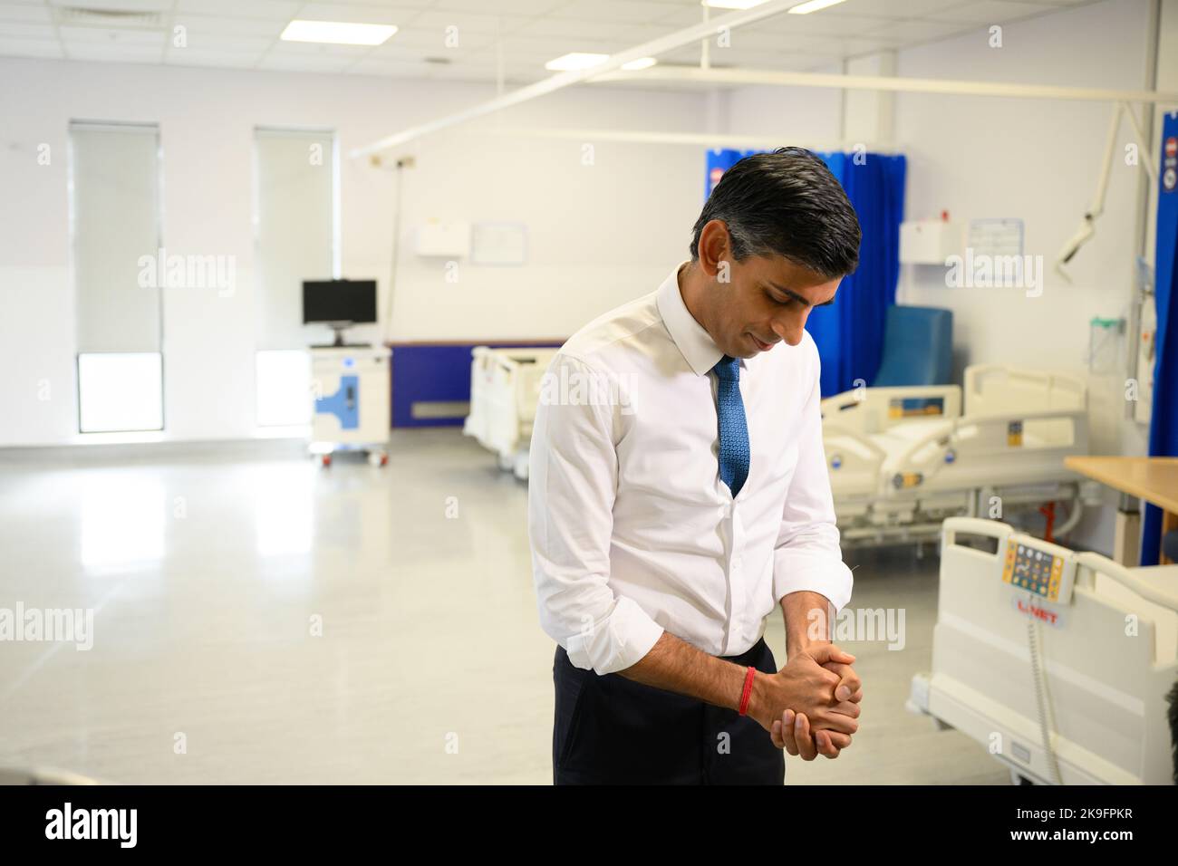 Prime Minister Rishi Sunak speaks to the media during a visit to ...