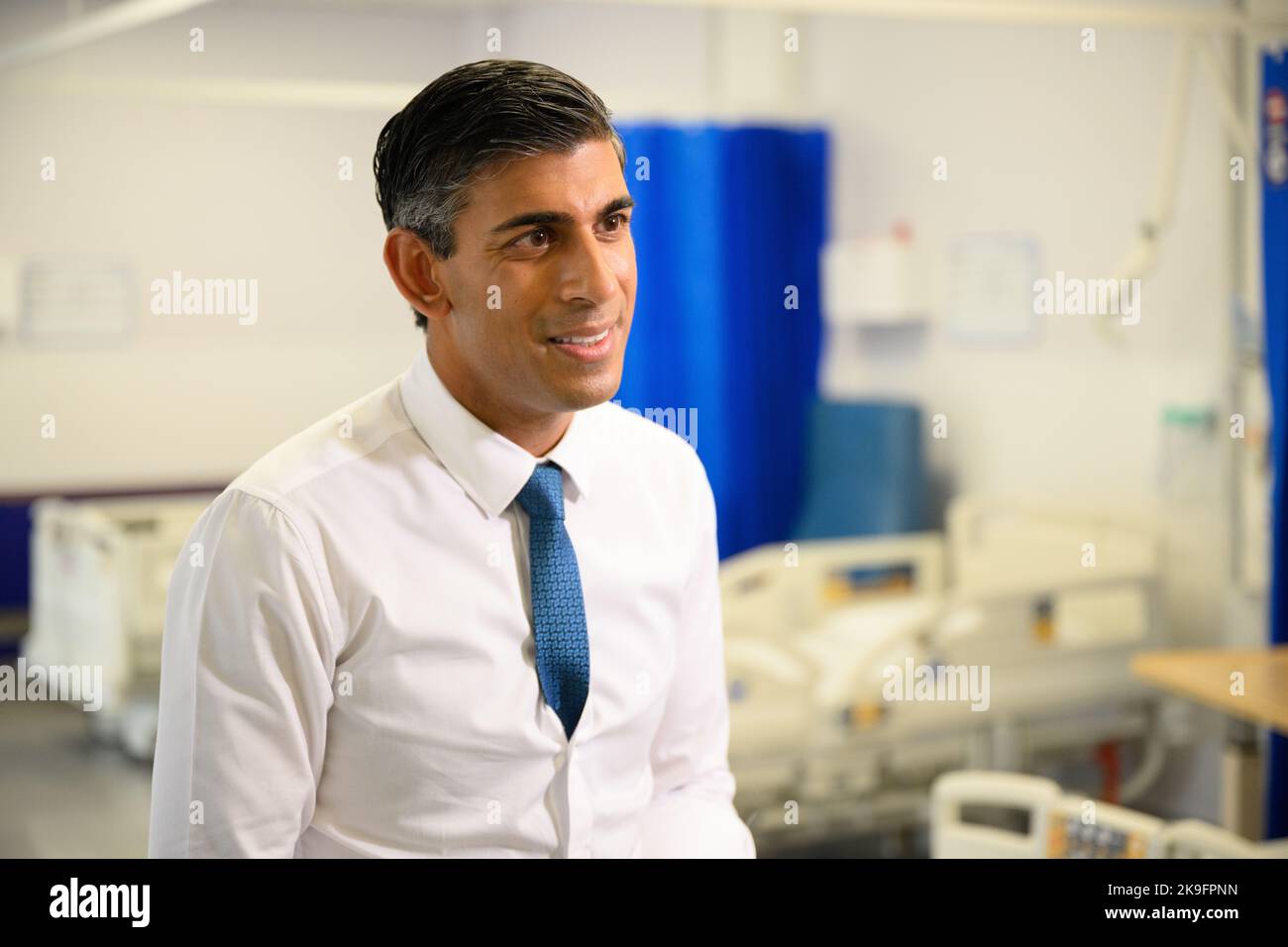 Prime Minister Rishi Sunak speaks to the media during a visit to ...