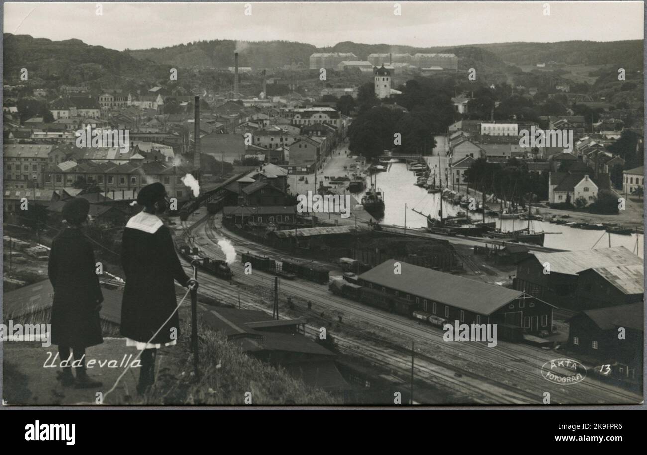 View from Skansberget over Uddevalla harbor Stock Photo - Alamy
