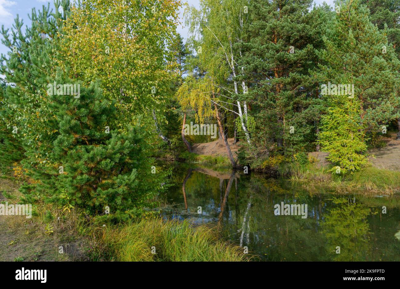 Autumn landscape with riverbank. Wonderful nature, beautiful natural ...