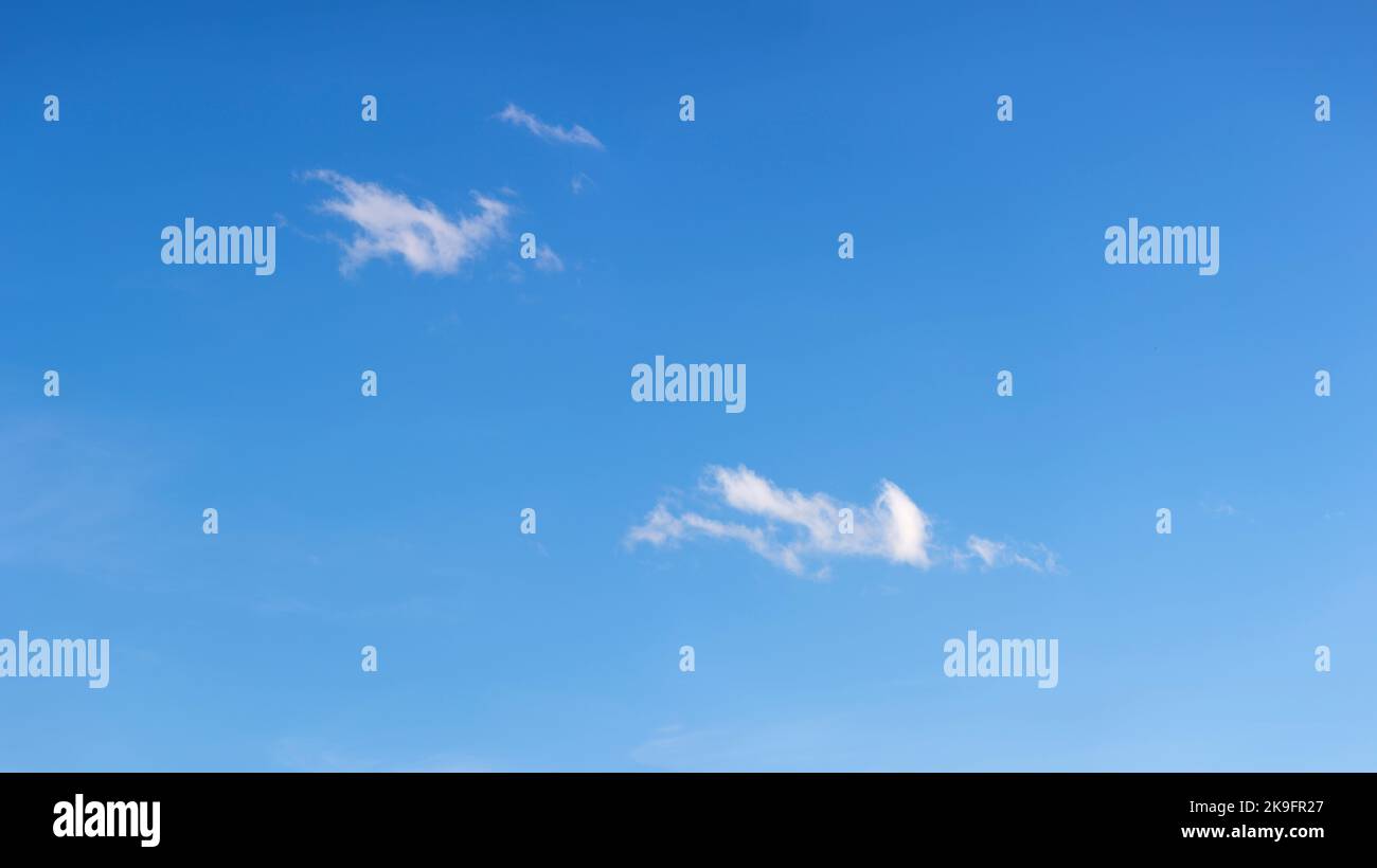 Panorama of big blue sky with little white clouds Stock Photo - Alamy