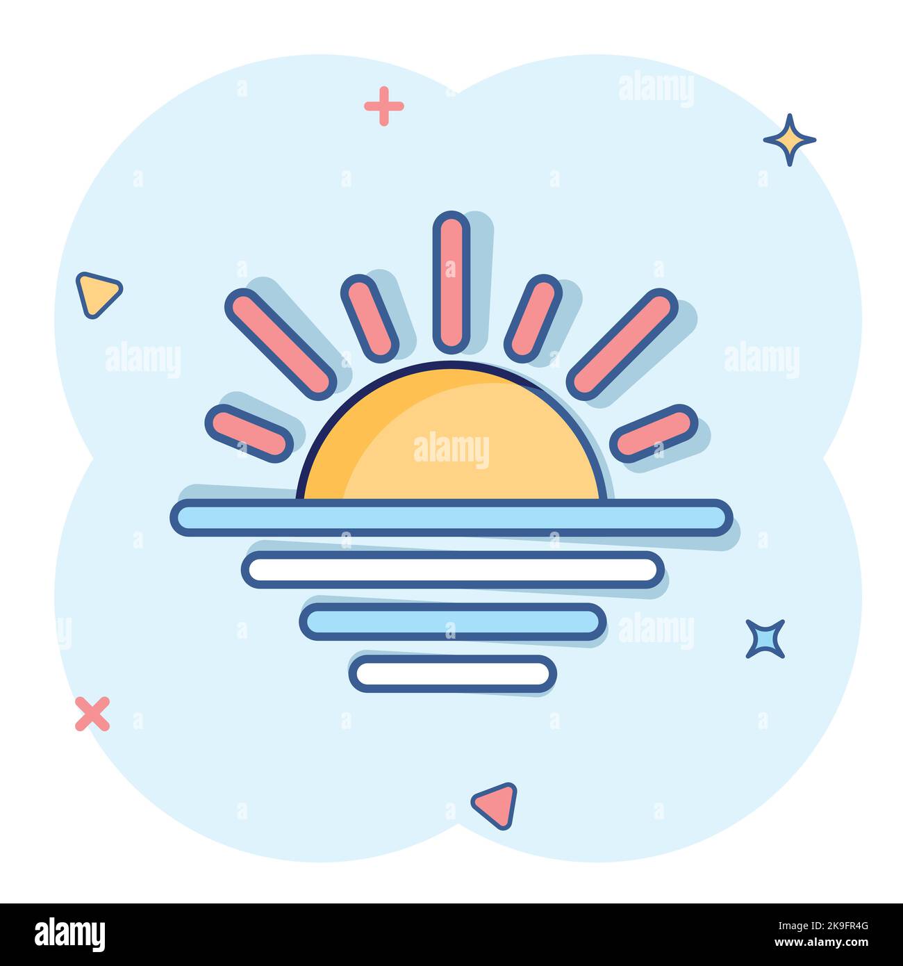 Sun icon in comic style. Sunlight cartoon sign vector illustration on ...
