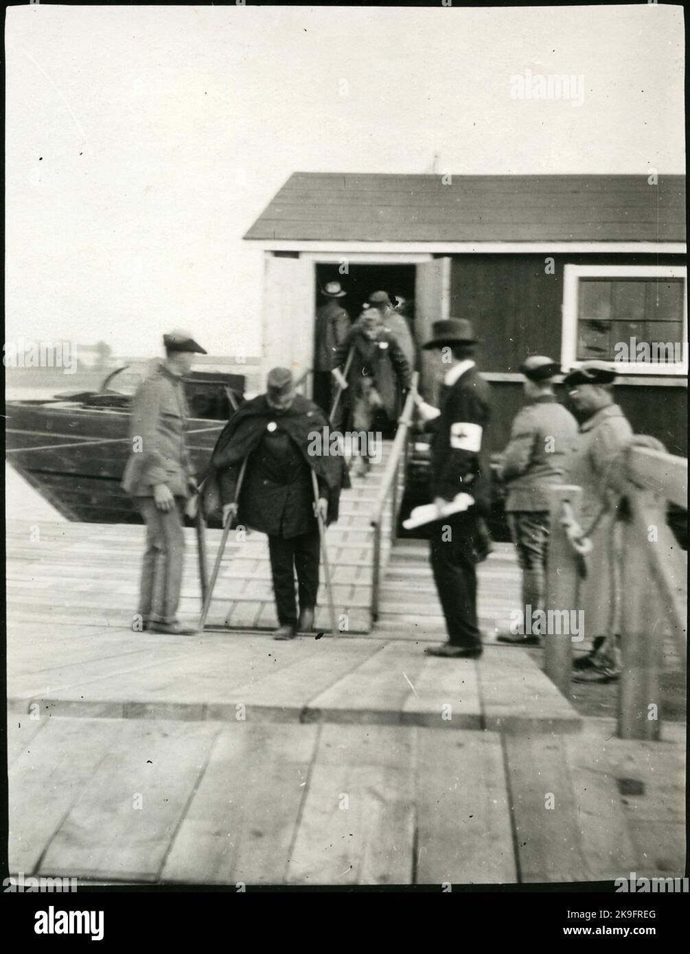 War invalids rise from the boat Stock Photo - Alamy