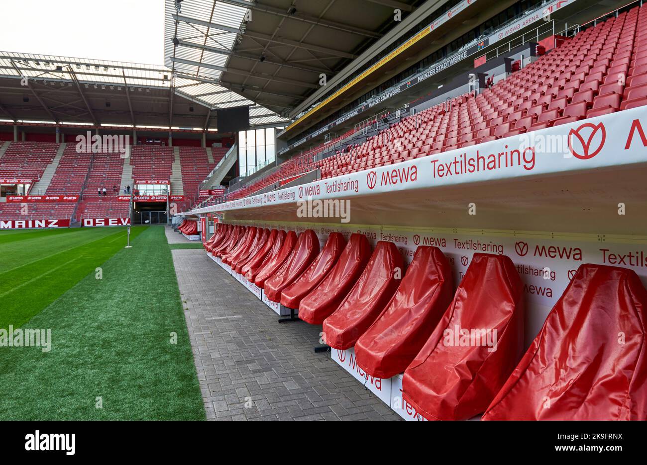 Team staff bench at MEWA arena - the official playground of FC Maiz 05 ...