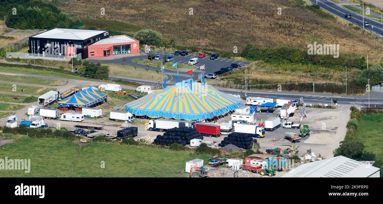 An aerial view of a Circus tent at Liverpool, UK Stock Photo - Alamy