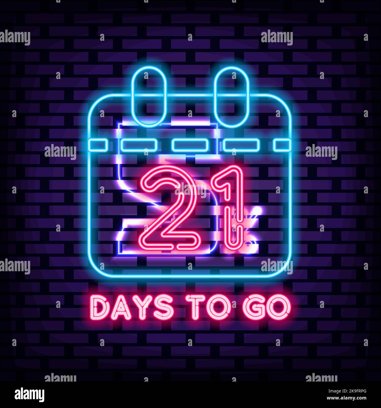 21 Days To Go Neon signboards. Neon script. Announcement neon signboard Stock Vector Image & Art ...