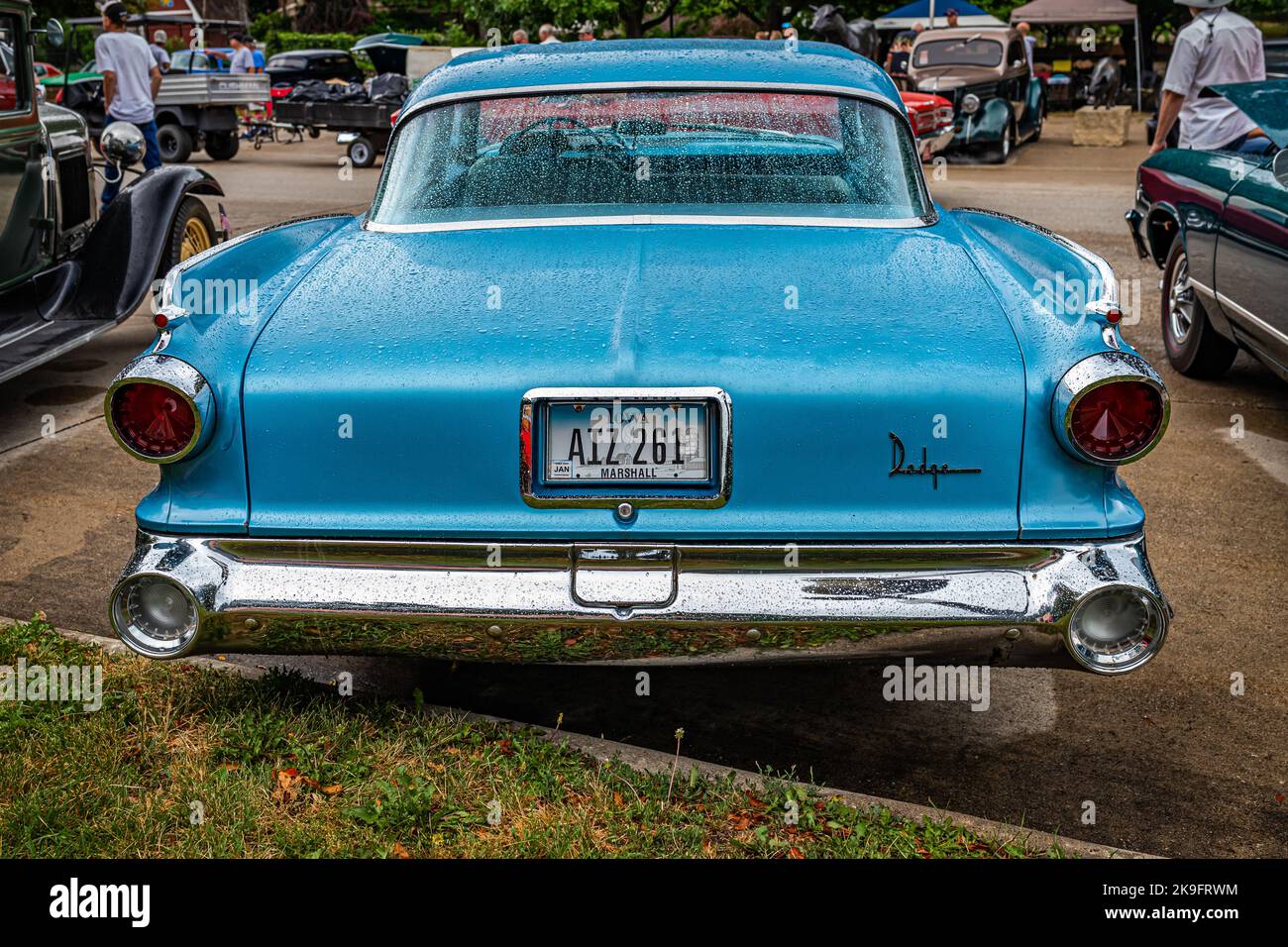 Des Moines, IA - July 01, 2022: High perspective rear view of a 1960 ...