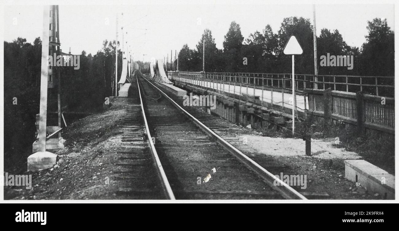 The railway bridge at Krylbo on the line between Krylbo and Storvik ...