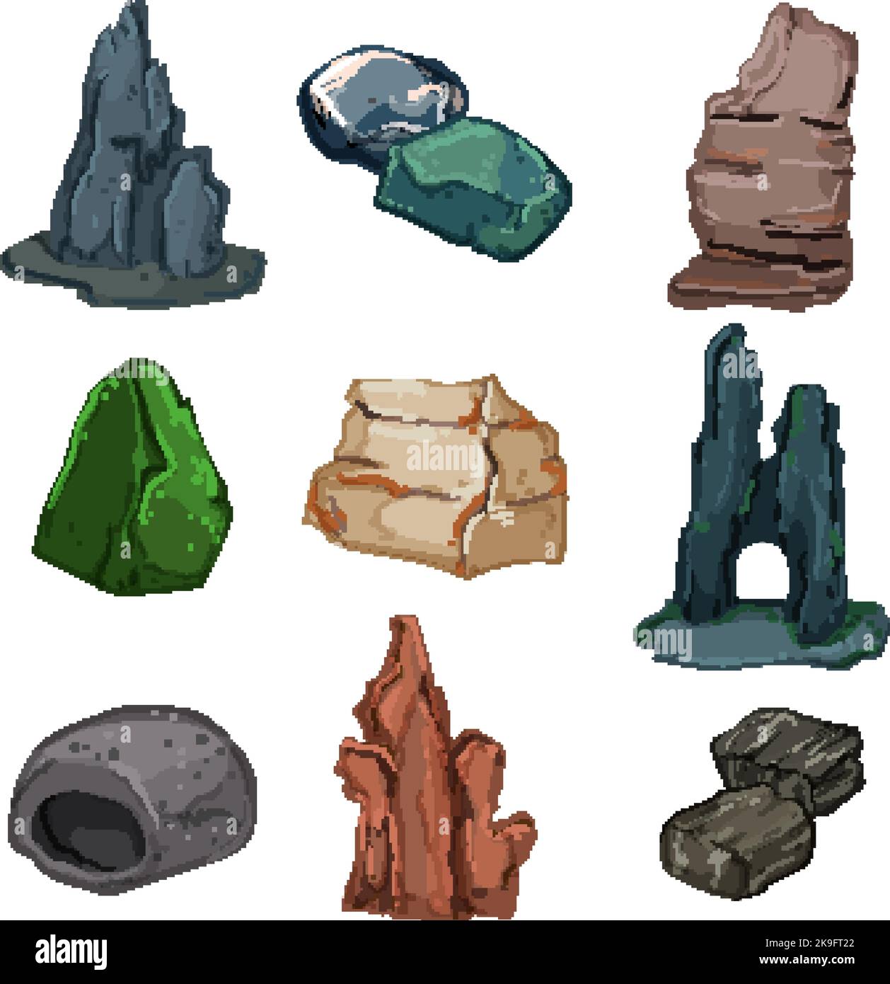 aquarium stone set cartoon vector illustration Stock Vector Image & Art ...