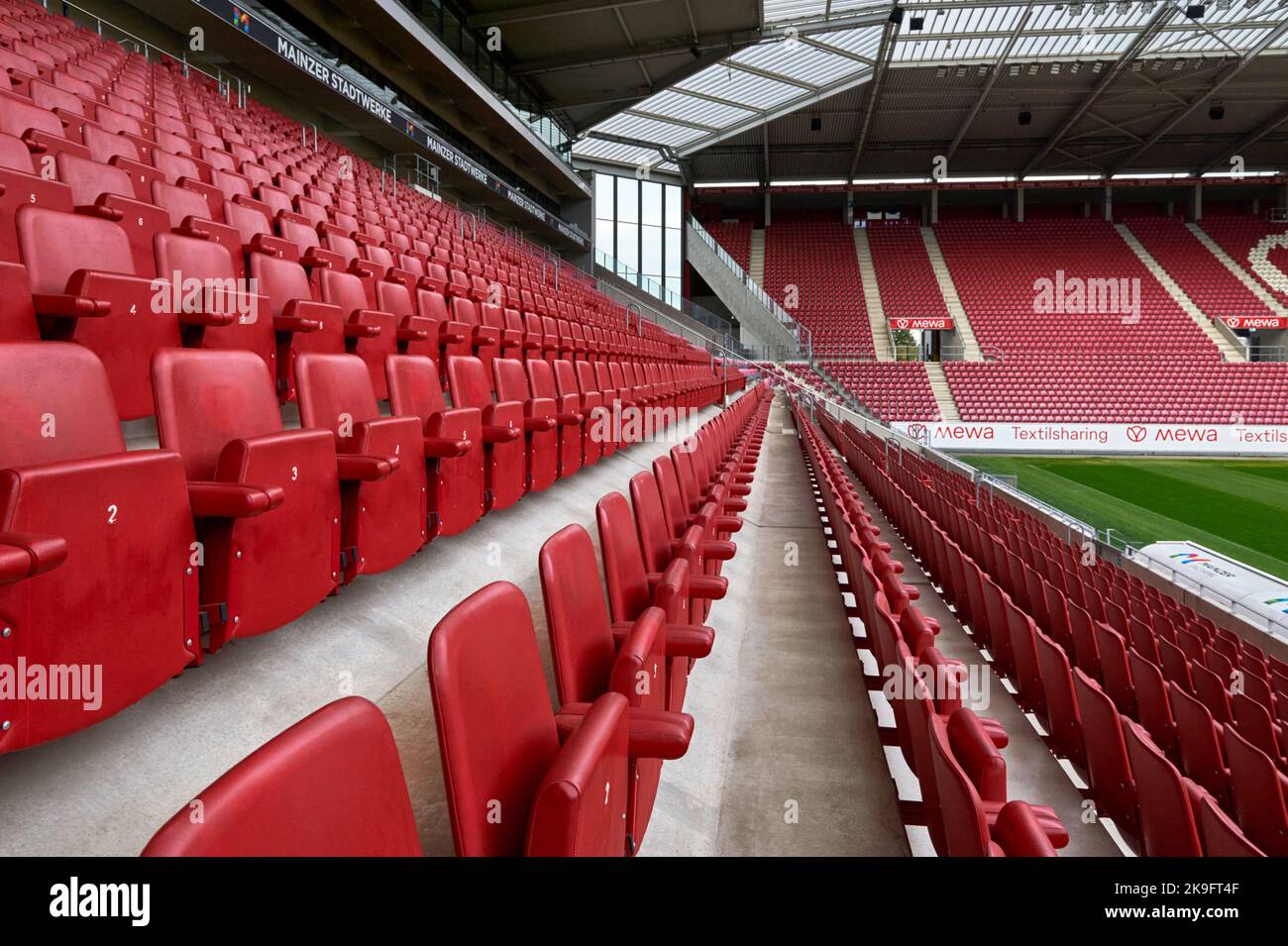 VIP tribune at MEWA arena - the official playground of FC Maiz 05 Stock ...