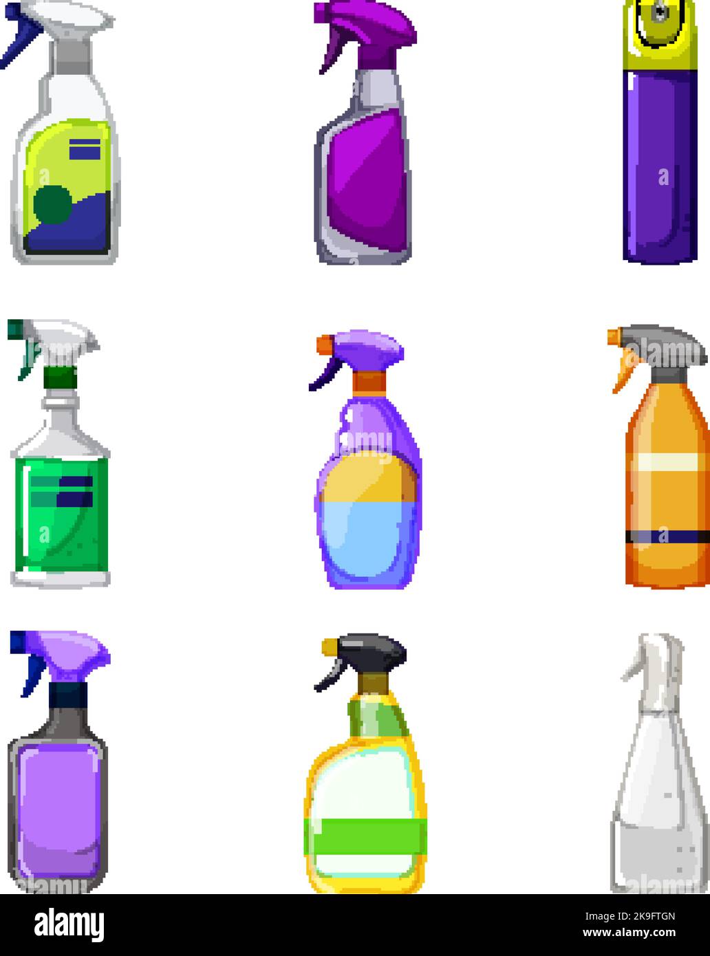 bathroom cleaner set cartoon vector illustration Stock Vector Image ...