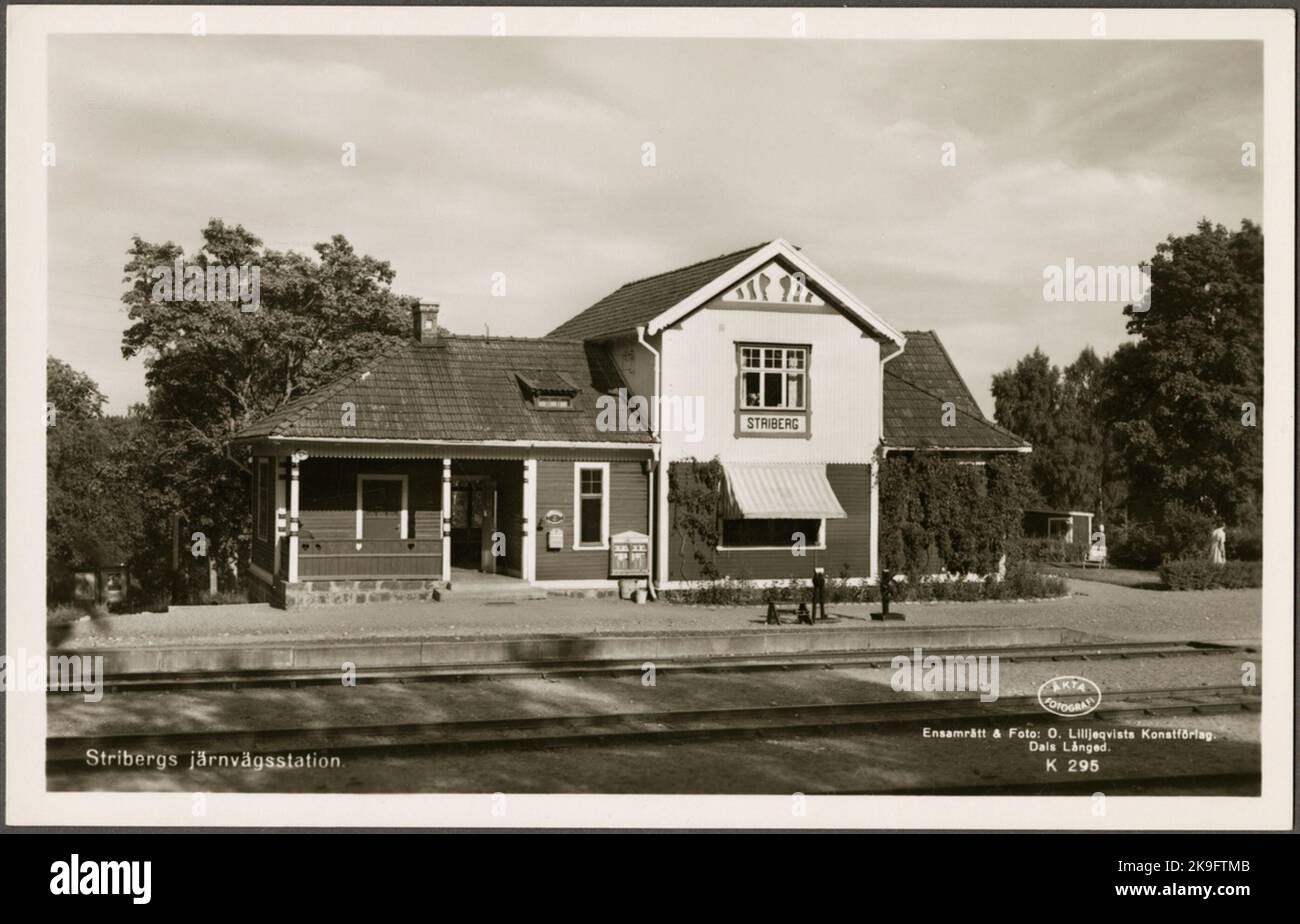 Track side of station houses with platform and part of station yard ...