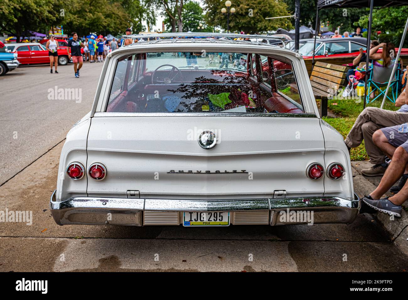 Des Moines, IA - July 01, 2022: High perspective rear view of a 1962 ...