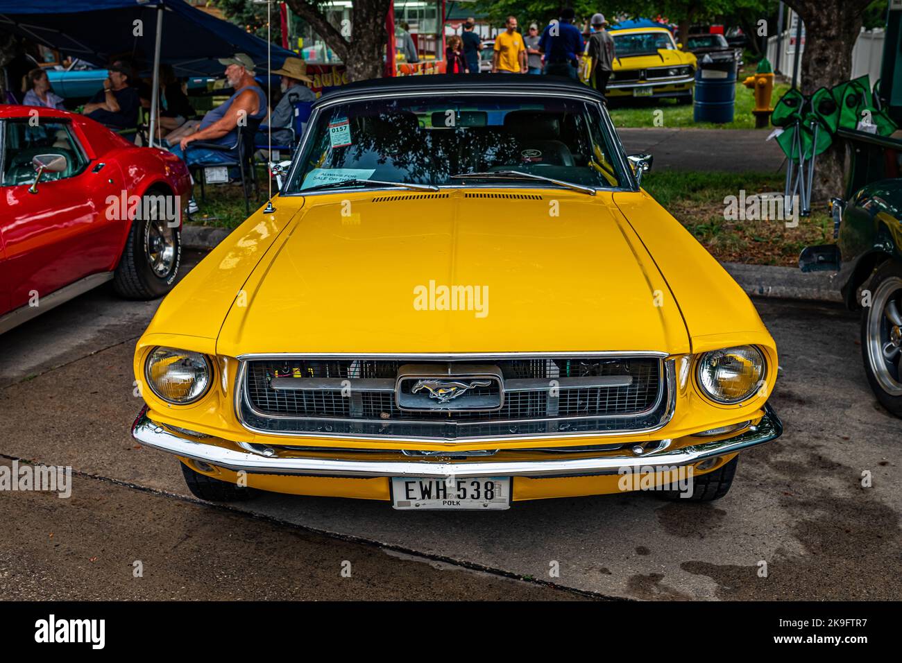 Des Moines, IA - July 01, 2022: High perspective front view of a 1967 ...