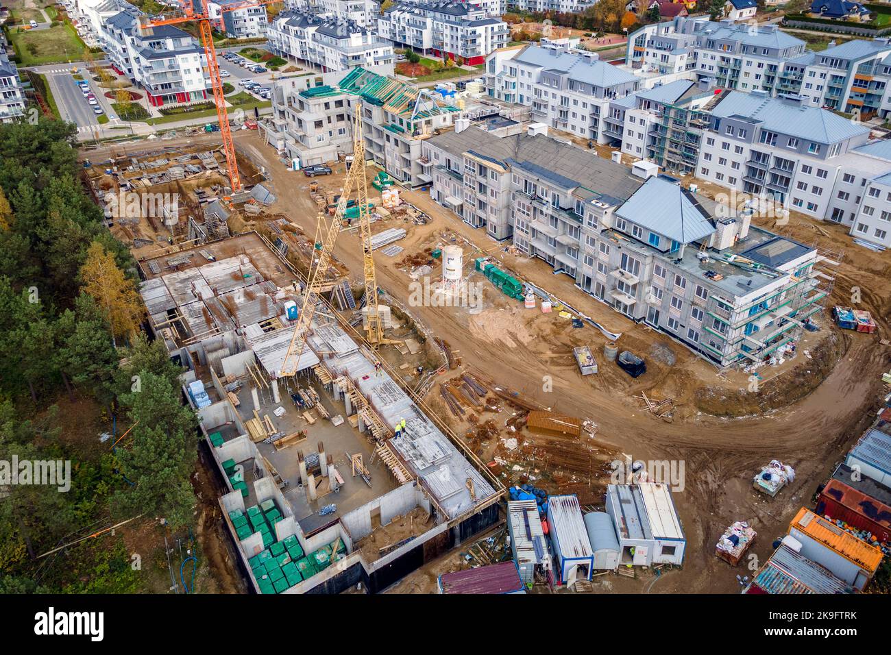 construction site for multi-family buildings built by the developer ...