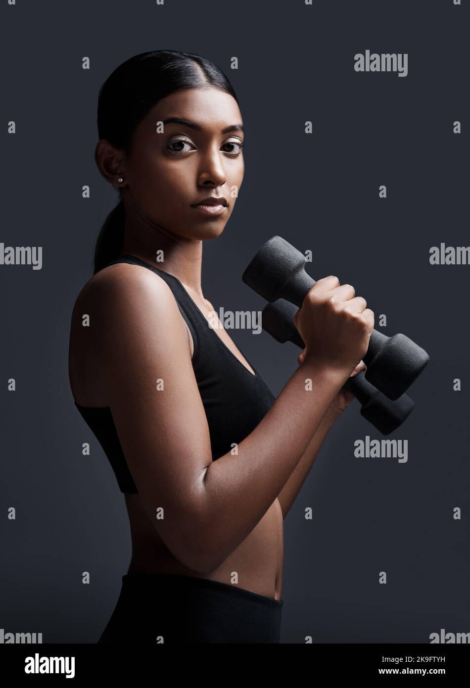 Put in the desired work, for the desired results. Studio portrait of a ...