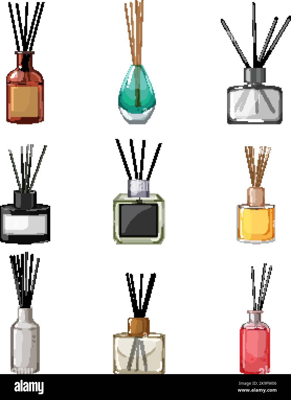 aroma sticks set cartoon vector illustration Stock Vector Image & Art ...