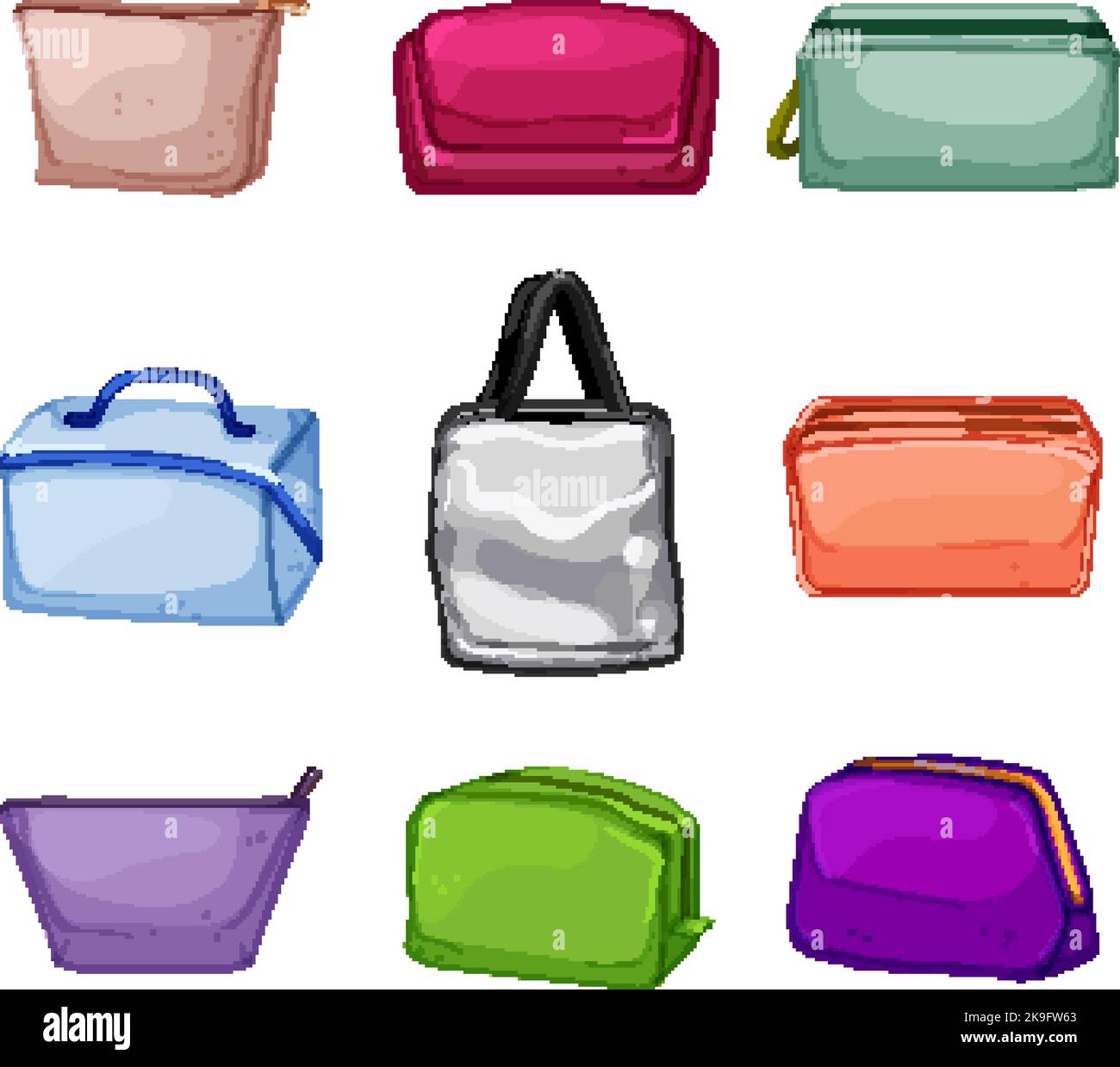 cosmetic pouch set cartoon vector illustration Stock Vector Image & Art ...
