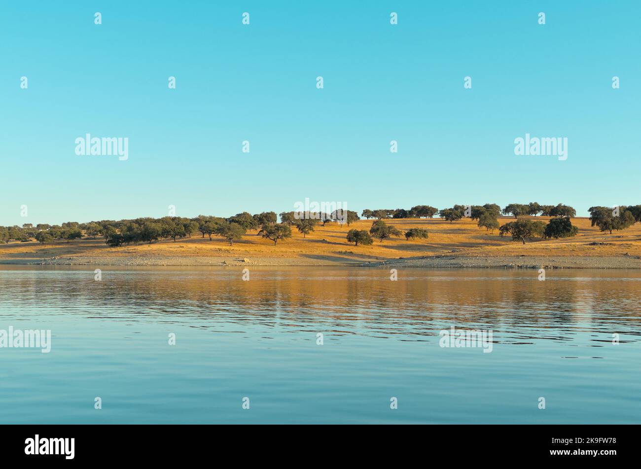 Lake of Campinho from the Alqueva Dam in Campinho, Alentejo, Portugal ...