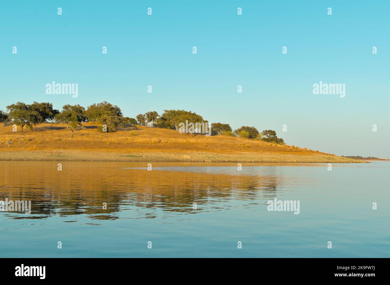 Lake of Campinho from the Alqueva Dam in Campinho, Alentejo, Portugal ...