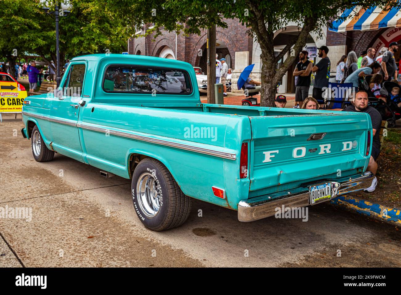 Des Moines, IA - July 01, 2022: High perspective rear corner view of a ...