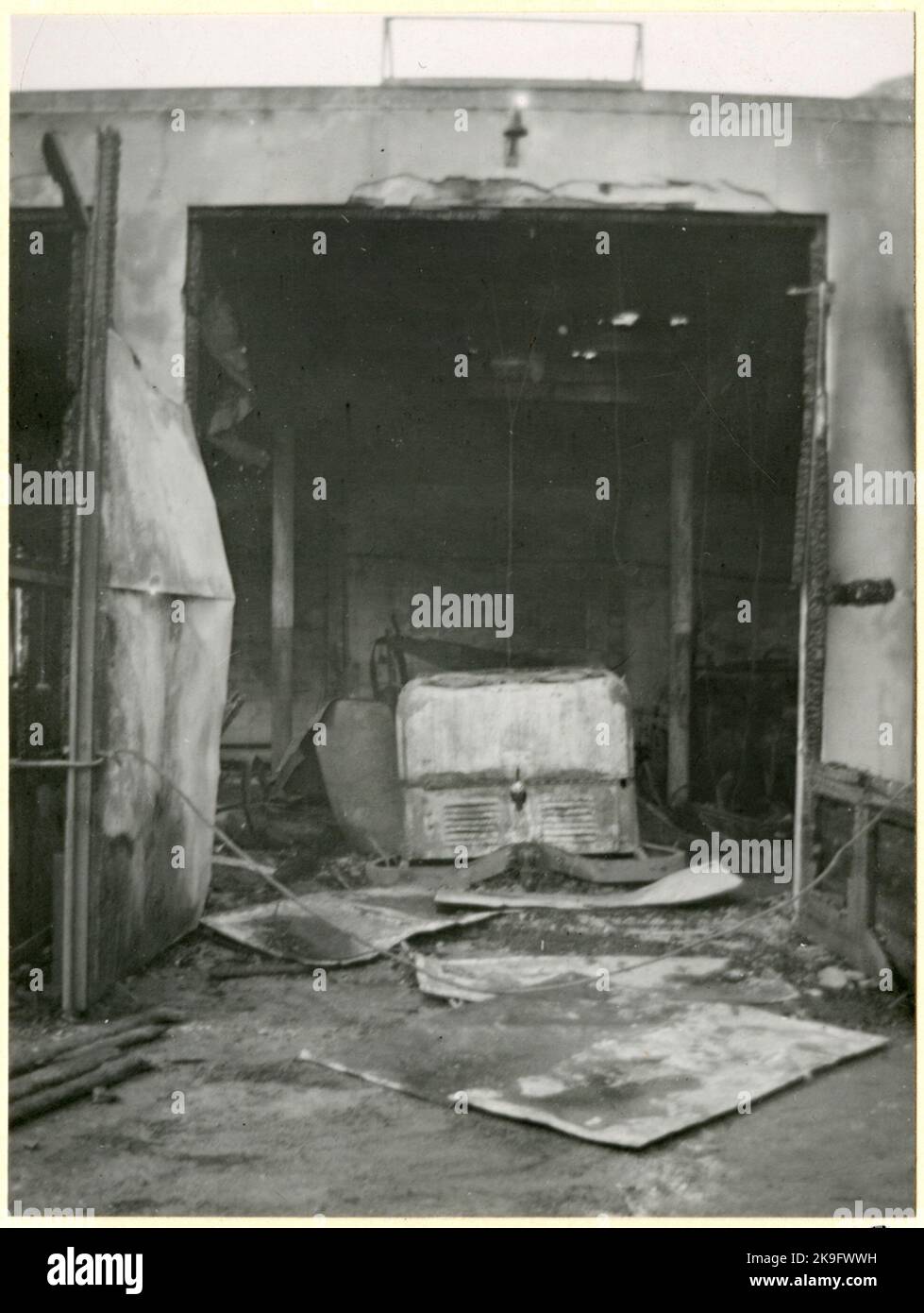 Fire -damaged gear unit Stock Photo - Alamy