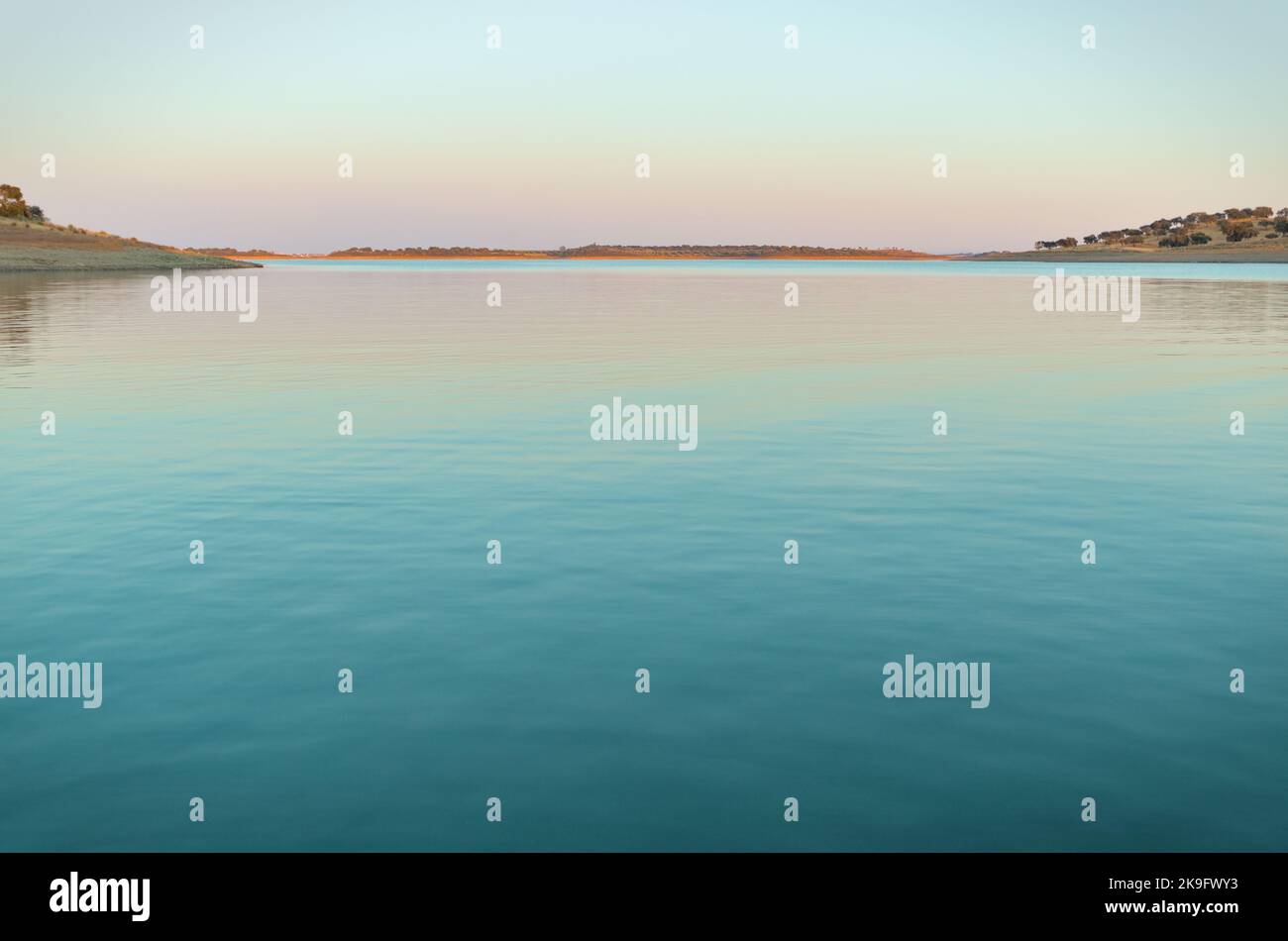 Lake of Campinho from the Alqueva Dam in Campinho, Alentejo, Portugal ...