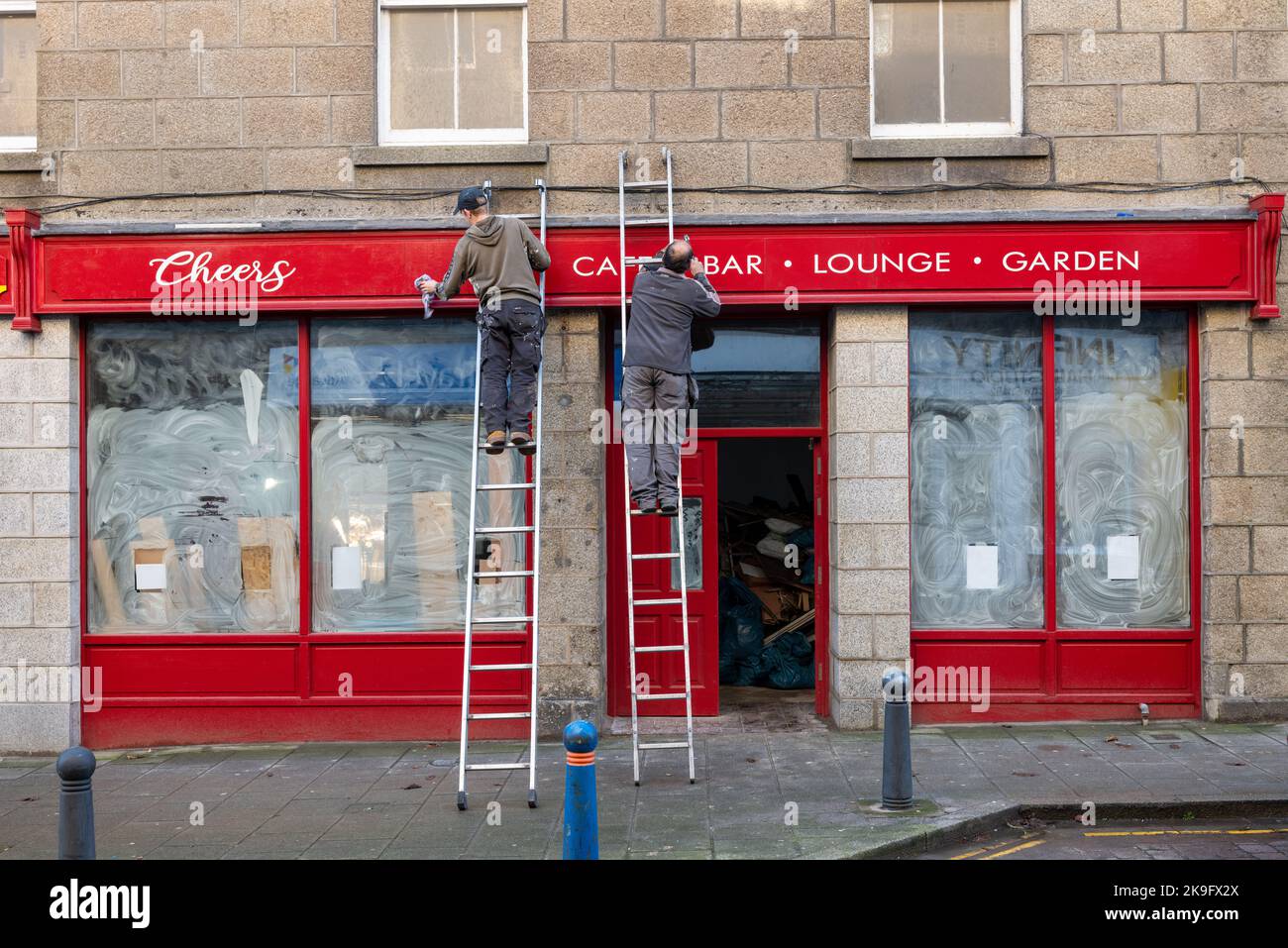 26 October 2022. Fraserburgh, Aberdeenshire, Scotland. This is two men ...