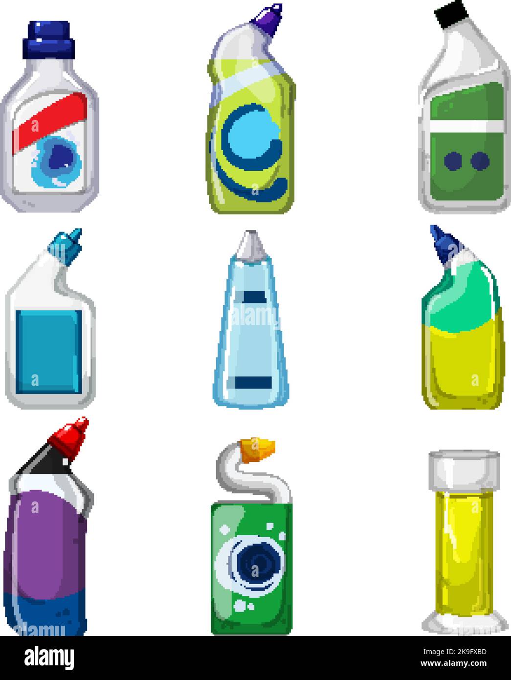 toilet cleaner set cartoon vector illustration Stock Vector Image & Art ...
