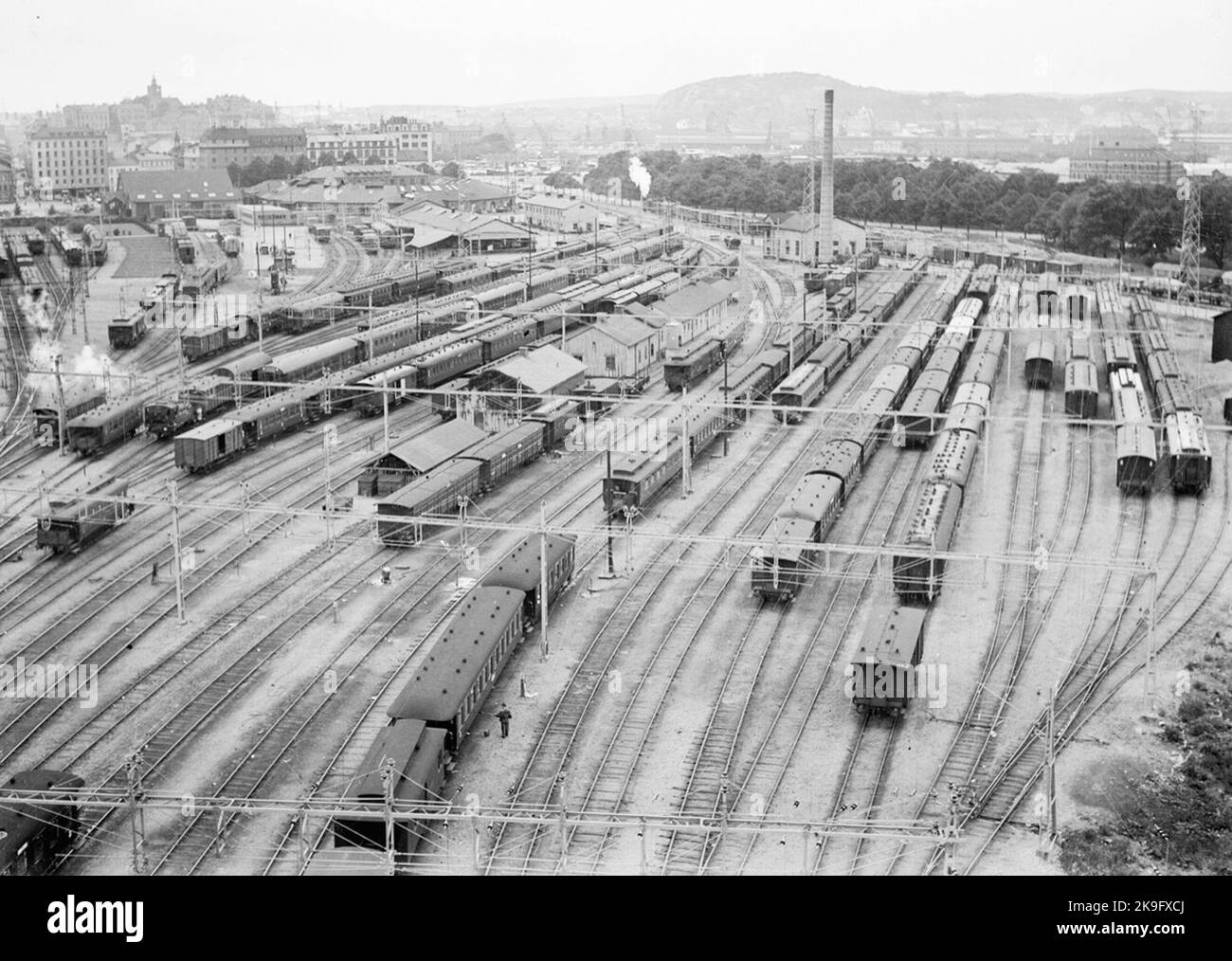 View of the passenger carriage yard Stock Photo - Alamy