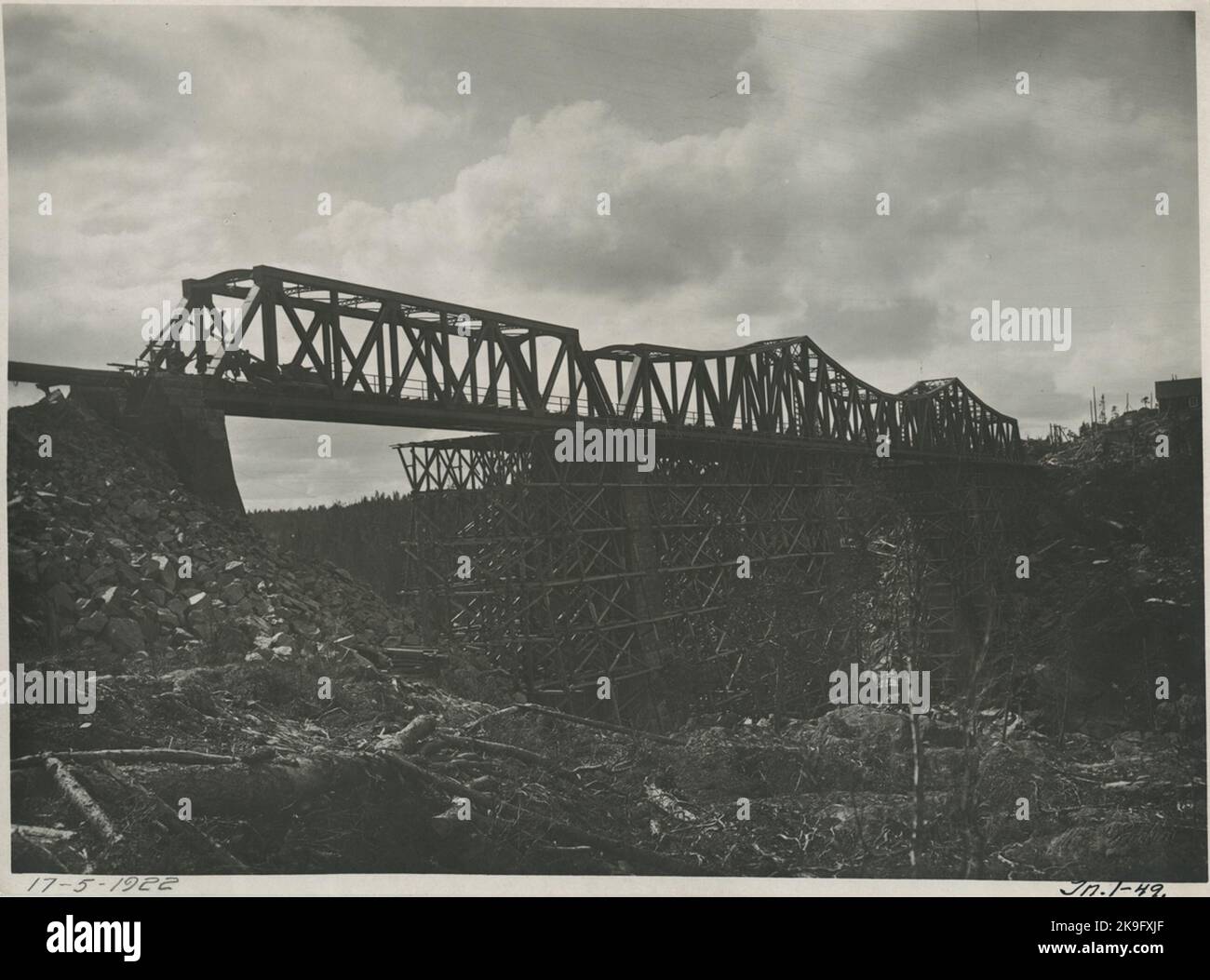 Railway bridge construction at Stora Lule River Stock Photo - Alamy