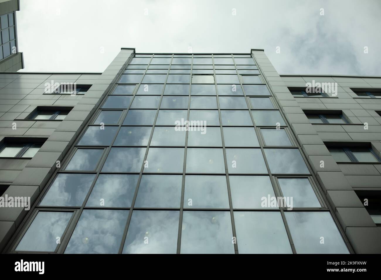 Mirror building. Sky will be reflected in glass of building. Modern ...