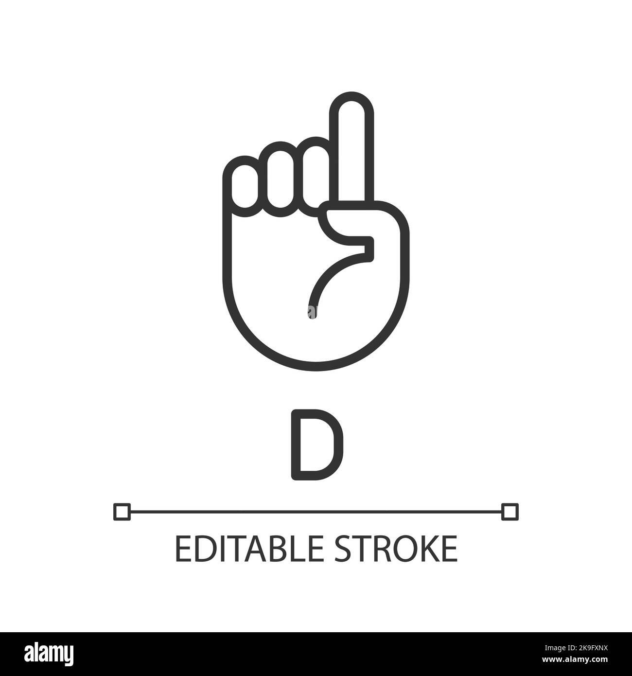 Signing letter D in ASL pixel perfect linear icon Stock Vector Image ... Signing letter D in ASL pixel perfect linear icon Stock Vector Image ...