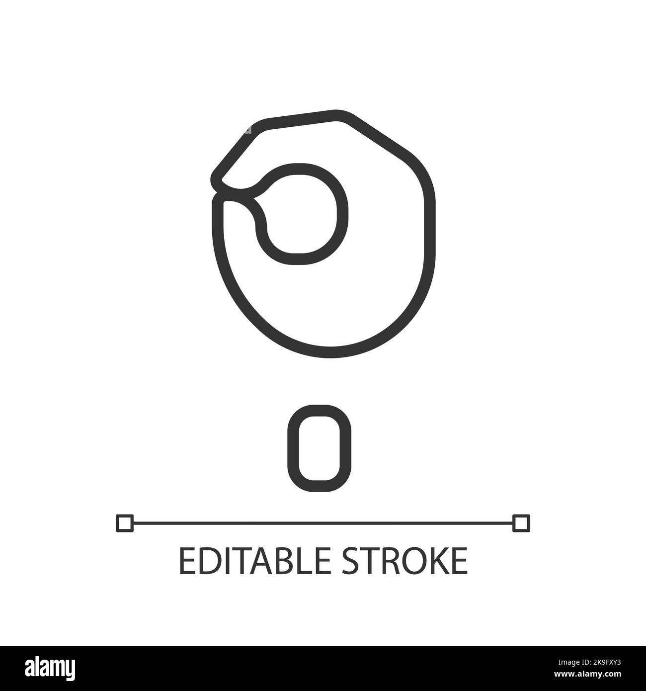 Singing letter O in ASL pixel perfect linear icon Stock Vector Image ...