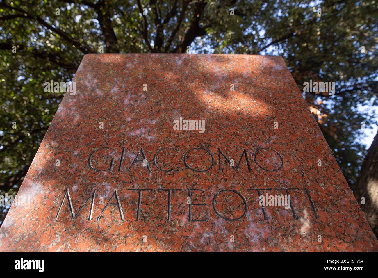 Rome, Italy. 28th Oct, 2022. Commemorative stele dedicated to Giacomo ...