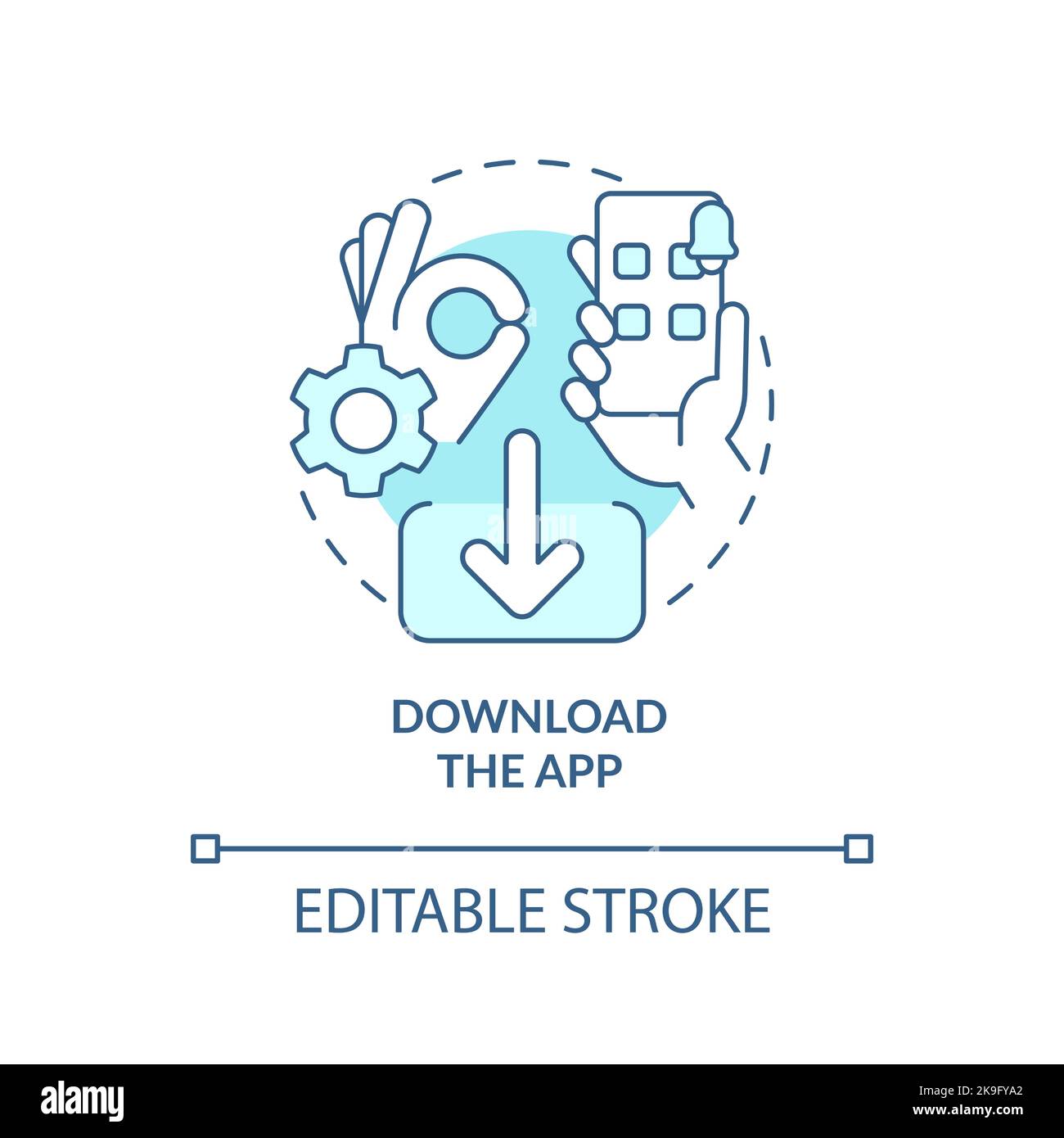 App downloading turquoise concept icon Stock Vector Image & Art - Alamy