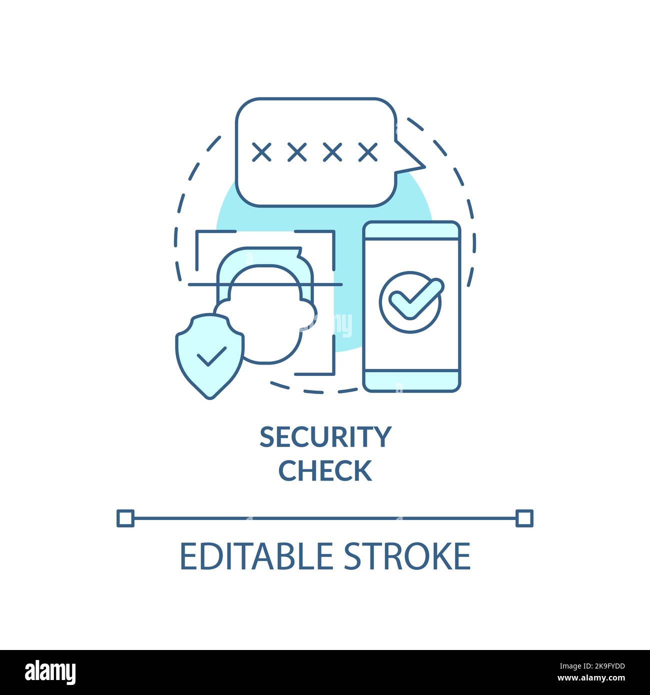 Security check turquoise concept icon Stock Vector Image & Art - Alamy