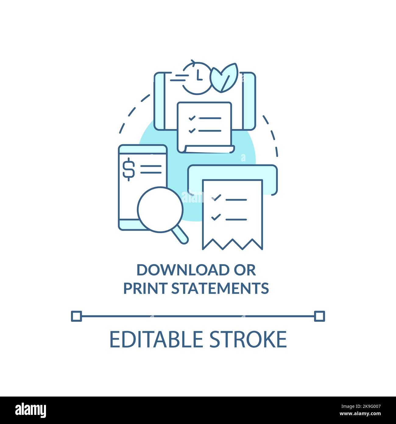 Download and print statements turquoise concept icon Stock Vector Image ...