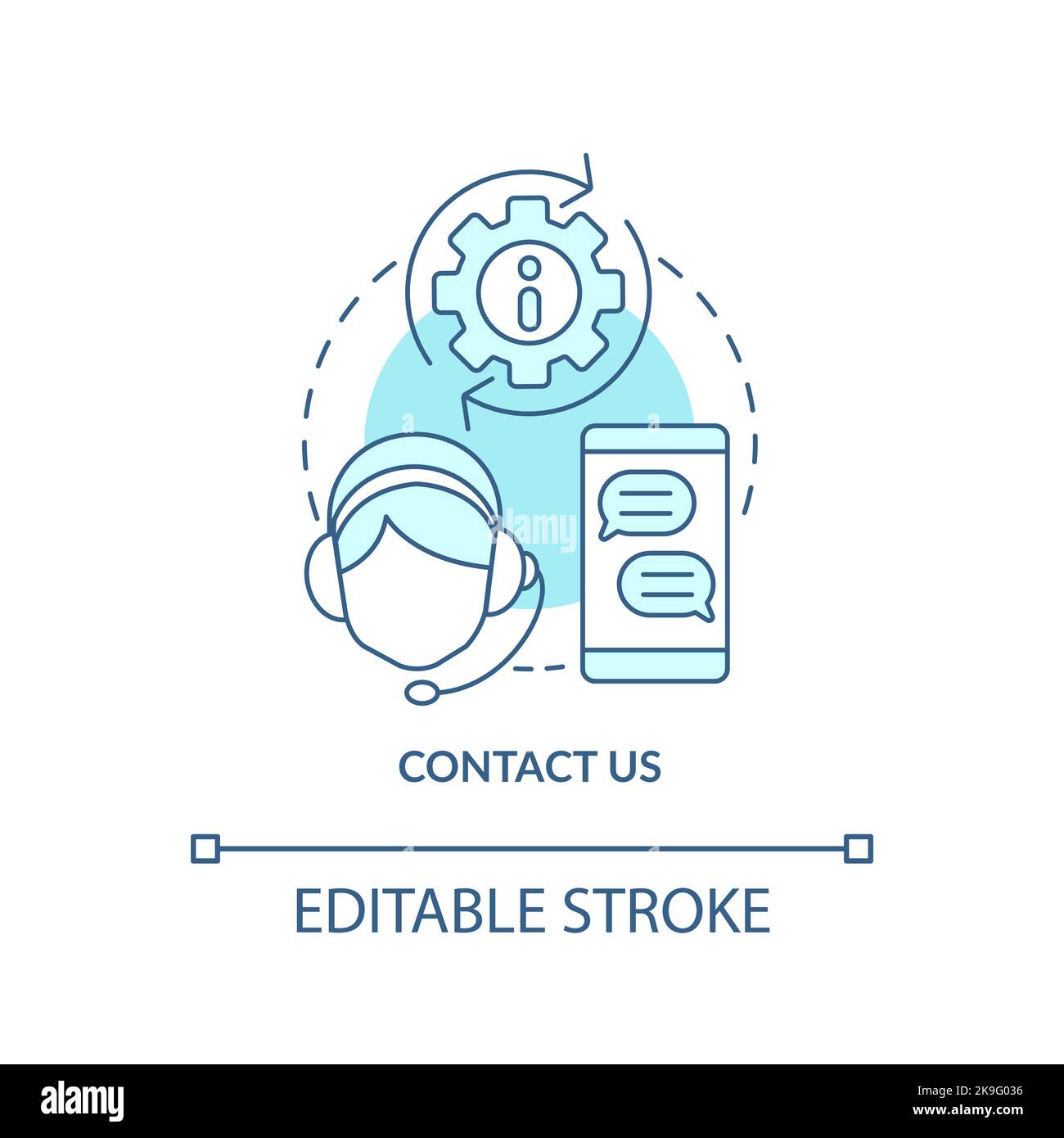 Contact us turquoise concept icon Stock Vector Image & Art - Alamy