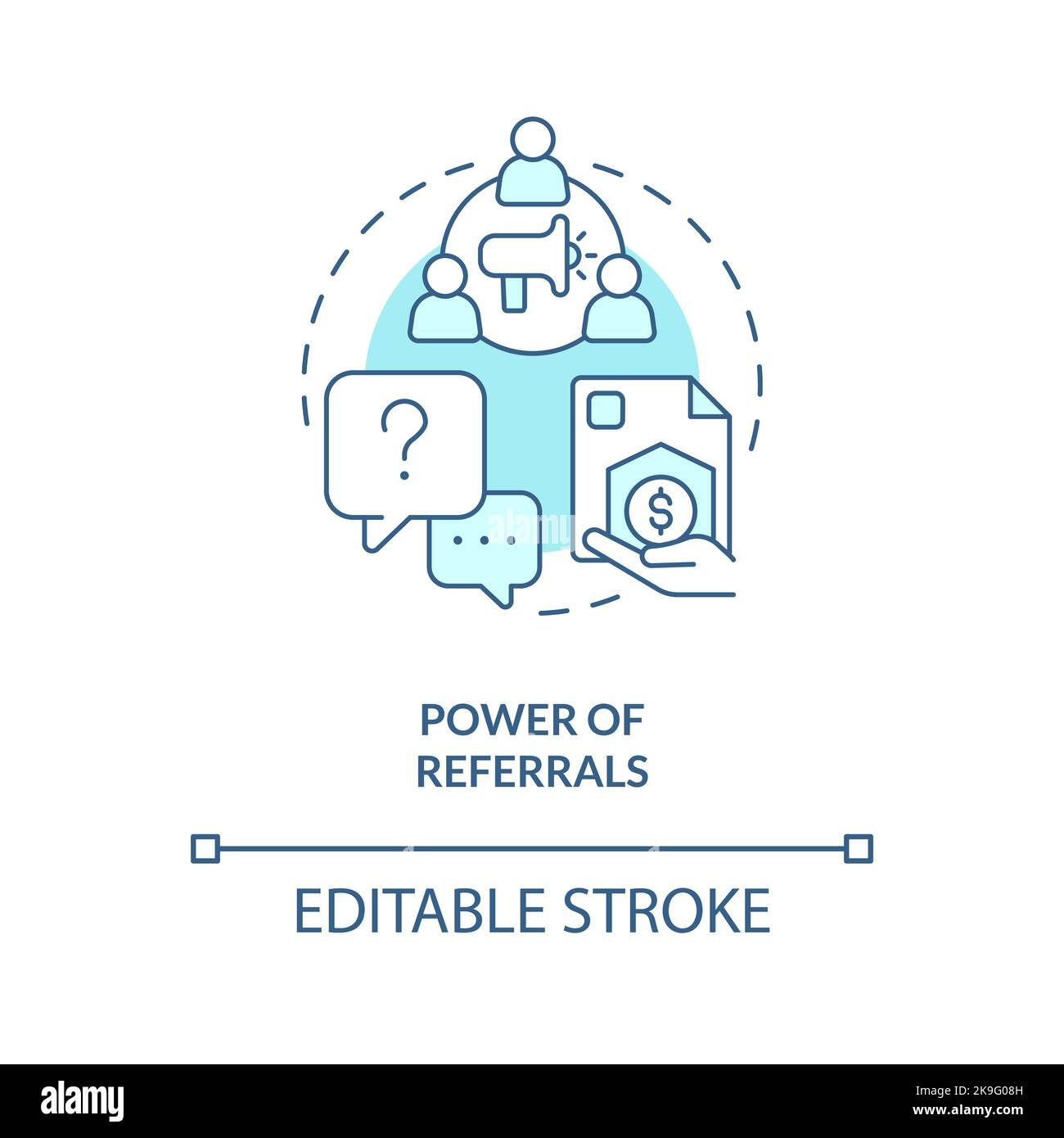 Power of referrals turquoise concept icon Stock Vector Image & Art - Alamy