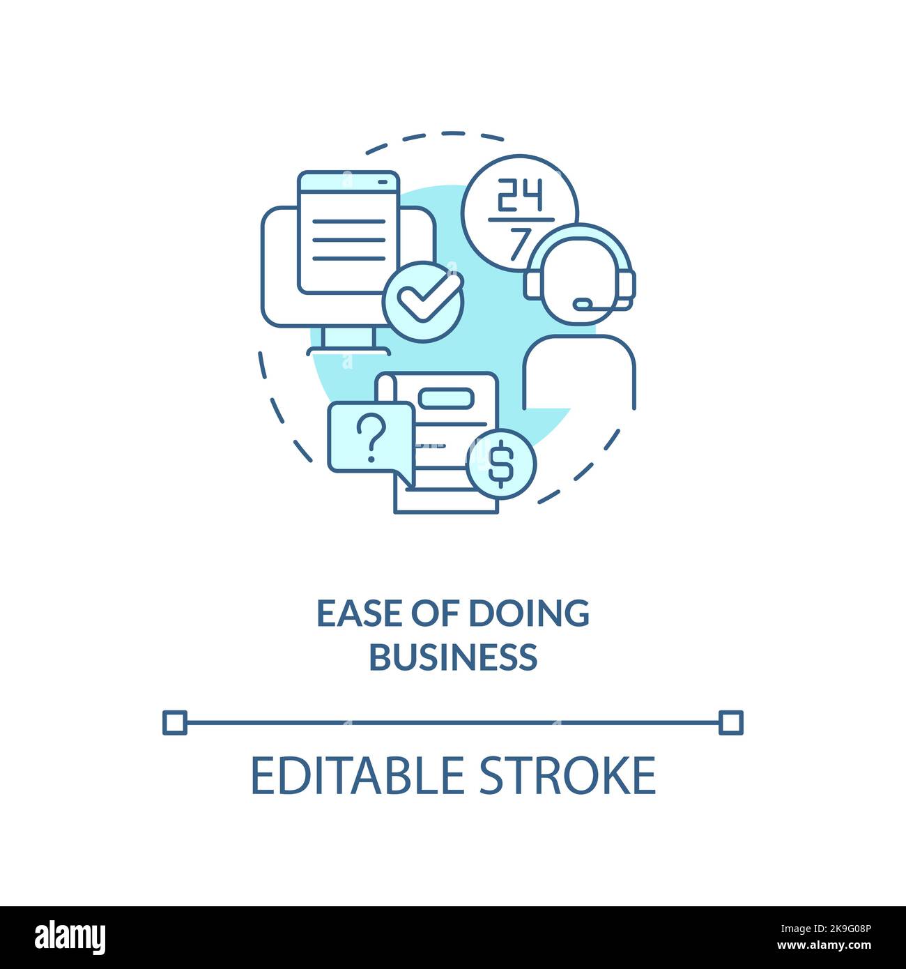 Ease of doing business turquoise concept icon Stock Vector Image & Art - Alamy