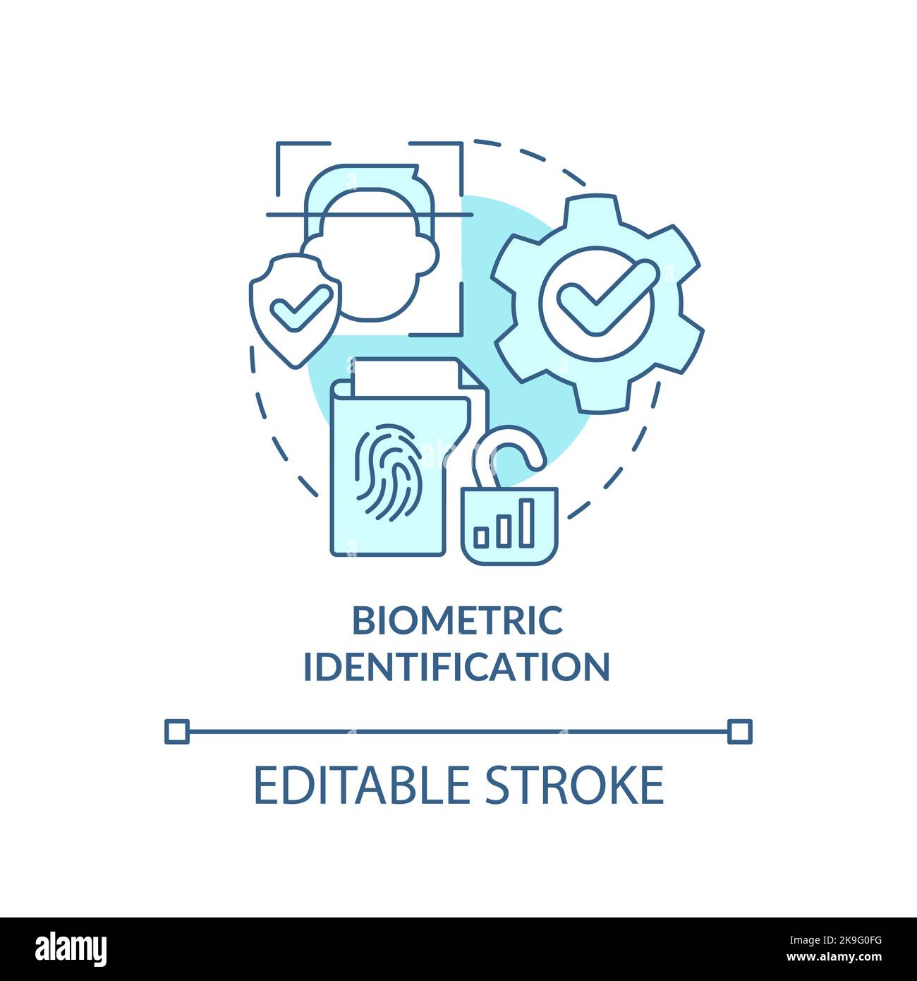 Biometric identification turquoise concept icon Stock Vector Image ...