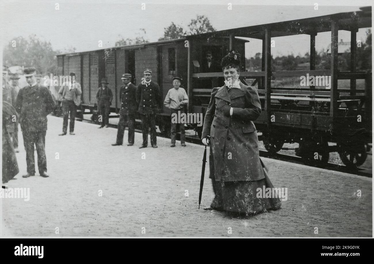 Singer Kristina Nilsson at Åseda Railway Station 1904 Stock Photo - Alamy