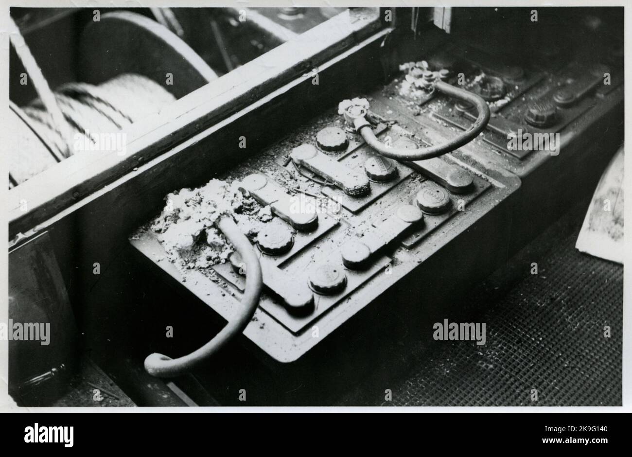In series -connected starter battery for truck AEC Matador, with ...