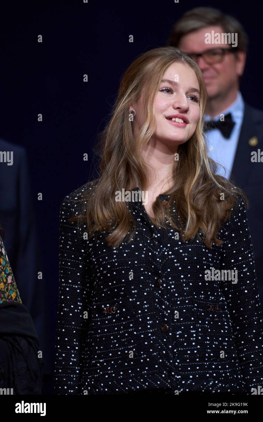 Oviedo, Asturias, Spain. 28th Oct, 2022. Crown Princess Leonor attends ...