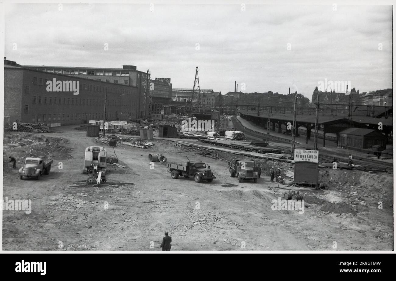 Stockholm Central. Rebuilding of the yard Stock Photo - Alamy